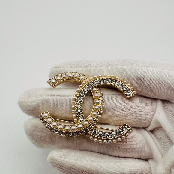 CHANEL | Jewelry | Chanel Iced Out Pearl Brooch | Poshmark